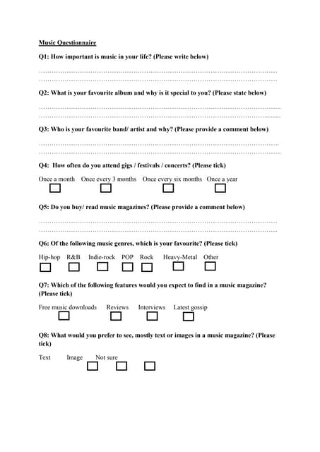 Questionnaire | PDF