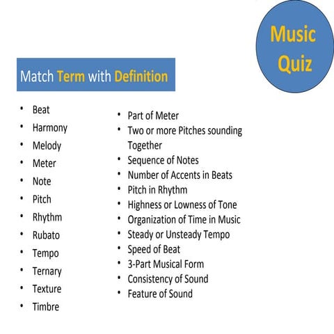 Music Quiz | PPT | Music | Entertainment