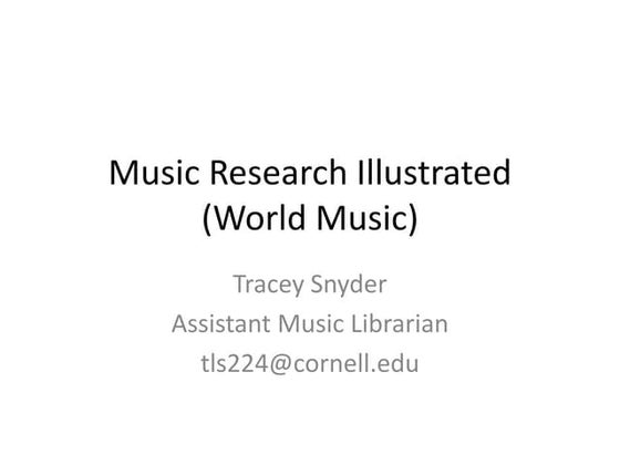 Music Research Illustrated | PPT