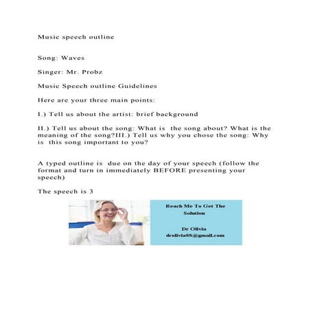 Music speech outlineSong Waves Singer Mr. ProbzMusic.docx