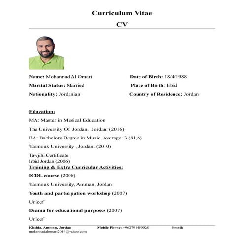 Music teacher cv | PDF