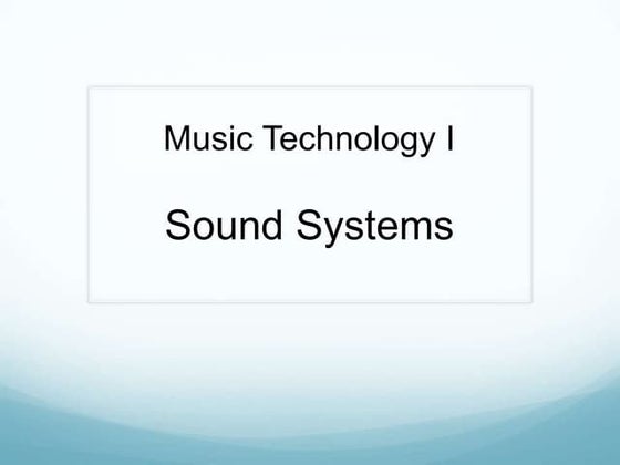 Sound systems intro | PPT
