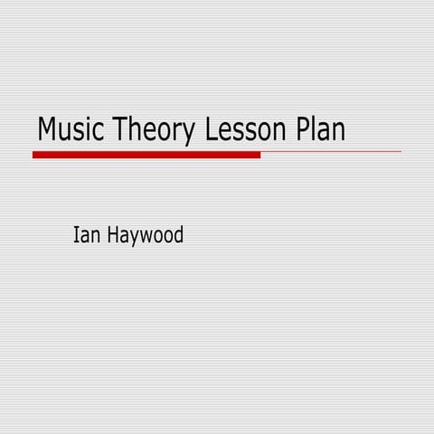 Music theory lesson plan | PPT