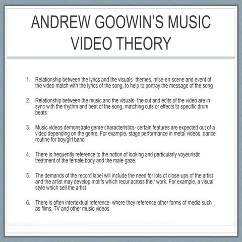 Music Video Analysis | PPT