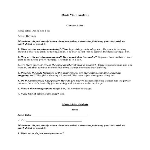 Music video analysi1 | DOCX