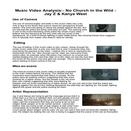 Music video analysis 7 | DOCX