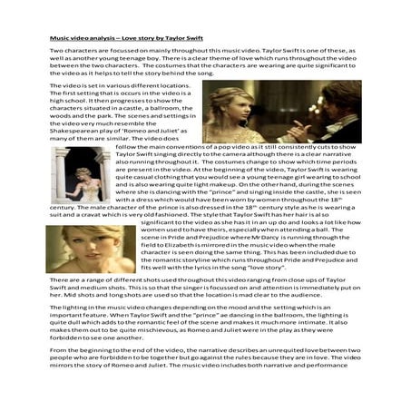 Taylor swift love story analysis | PDF