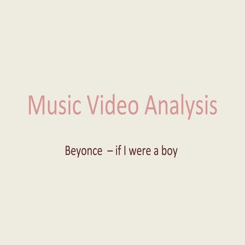 Music video analysis beyonce | PPT
