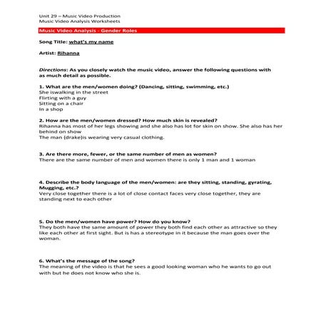 Music video analysis_worksheets_ms_word_version | PDF