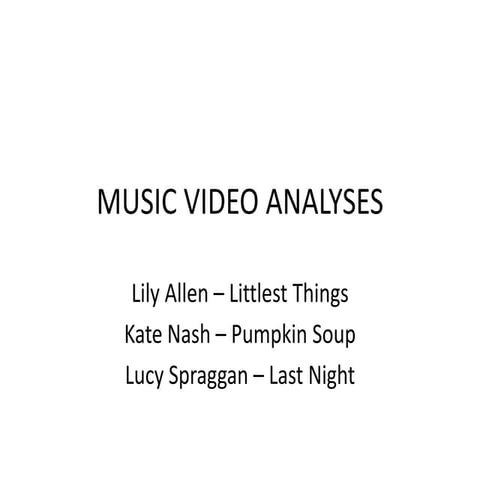Music video ideas | PPTX