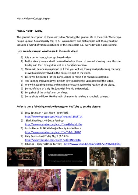 Types of music videos | DOCX