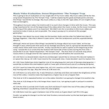 Music video evaluation | DOCX