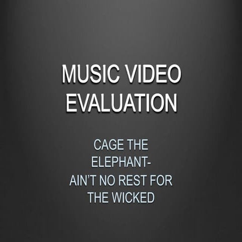 Music video evaluation | PPT