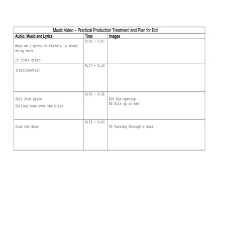 Music video script | DOCX