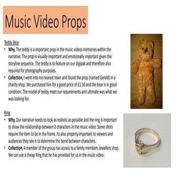 Music video props | PPTX | Music Video | Genres