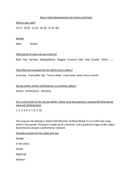 Audience research questionnaire | DOCX