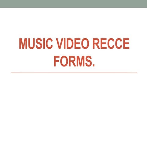 Recce Form | PPTX | Video Production | Content Production