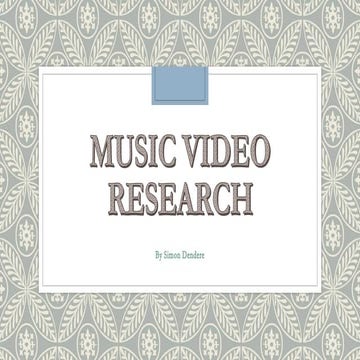Music video Research | PPT
