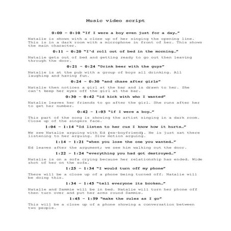 Music video script | DOCX