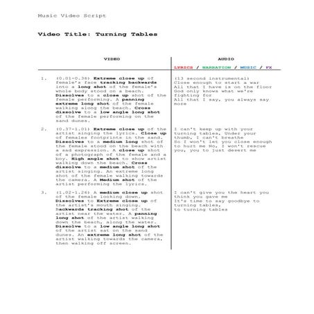 Music Video Script | PDF