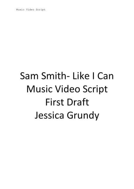 Music video script_template | DOCX | Music Video | Genres