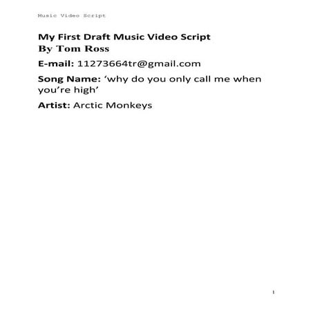 Music video script_template_update nov 2013 | PDF