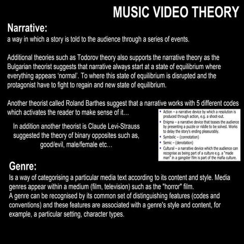Narrative in music videos | PPTX