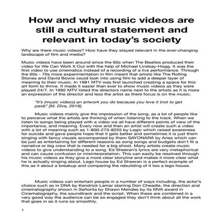 Music video thesis | PDF