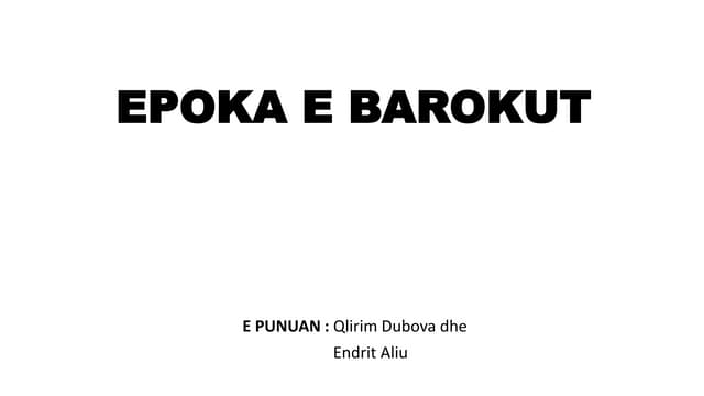 Epoka E Barokut | Ppt
