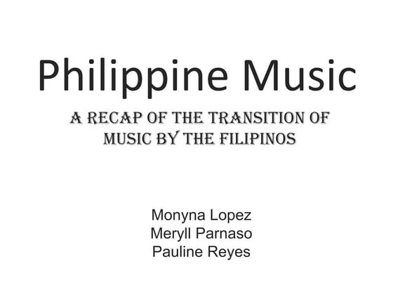Philippine pre – colonial folk songs | PPT