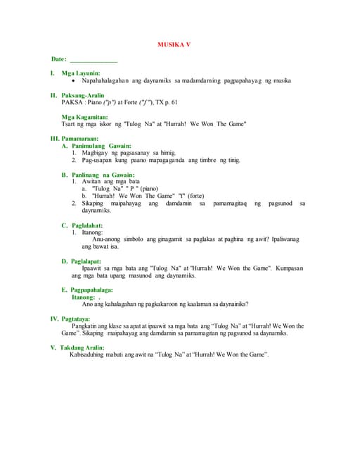 MAPEH 5 - MUSIC PPT Q3 - Aralin 1 - Disenyo O Istruktura Ng Anyong ...