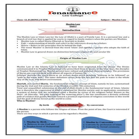 Muslim Law Notes Pdf
