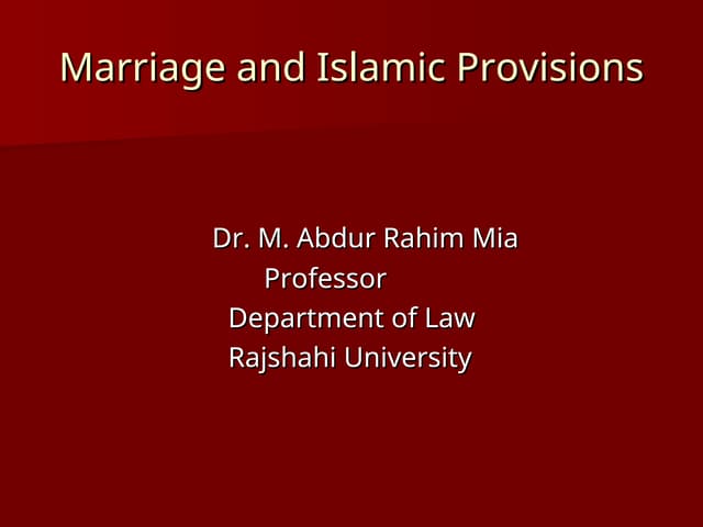 Introduction to muslim law, lec 01 | PDF