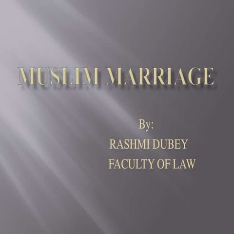 Muslim marriages | PPTX