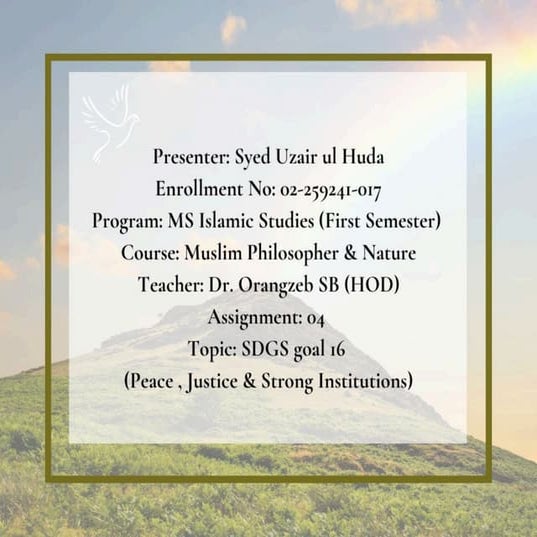 SDGS Goal Num 16, Peace & Justice, Uzair | PDF