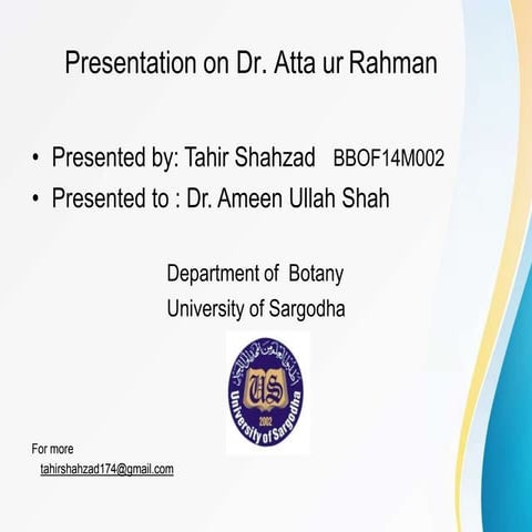 dr atta ur rehman | PPT