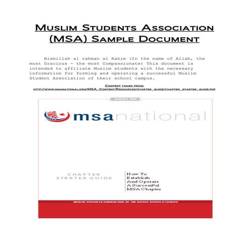 Muslim students association | PDF