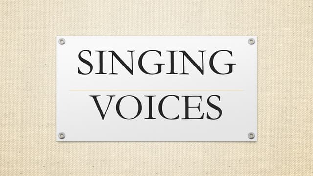 Classification of human voice | PPTX