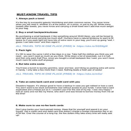 MUST KNOW TRAVEL | DOCX