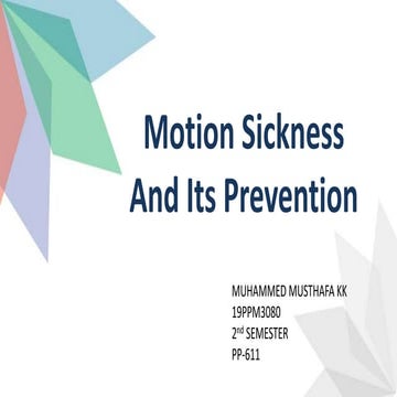 Motion sickness;How pharmacist should address | PPTX