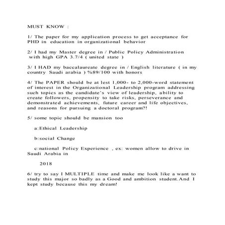 MUST KNOW 1 The paper for my application process to get accept | PDF