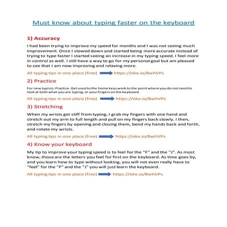 Must know about typing faster on the keyboard | PDF