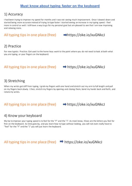 Must know about typing faster on the keyboard | DOCX