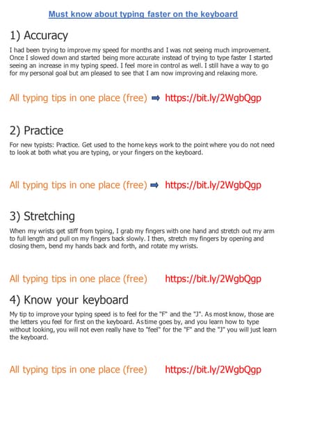 How to type faster (short video) | PDF