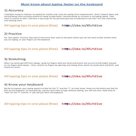 Must know about typing faster on the keyboard | PDF