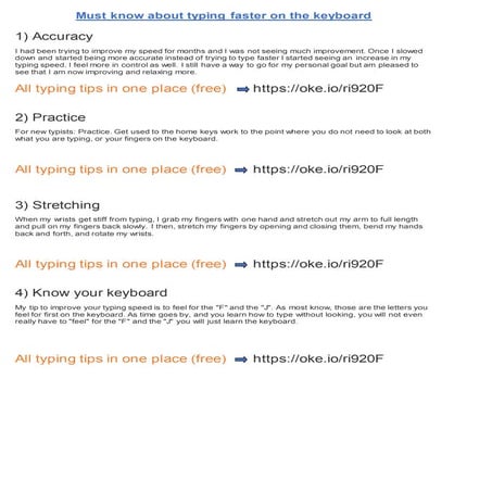Must know about typing faster on the keyboard | DOCX