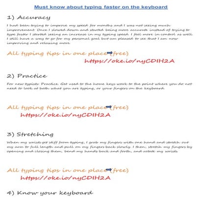 Must know about typing faster on the keyboard | DOC