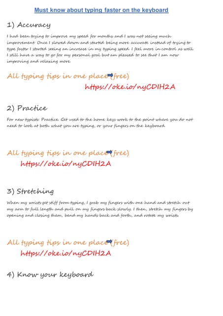 The best way to type fast on the keyboard | PDF