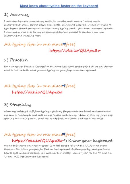Must know about typing faster on the keyboard | PDF