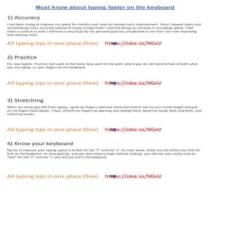 Must know about typing faster on the keyboard | PDF